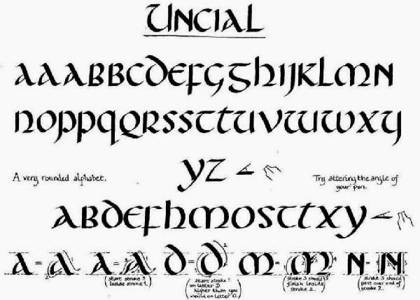 caligrafia, arte y diseño: Los secretos de la letra Uncial