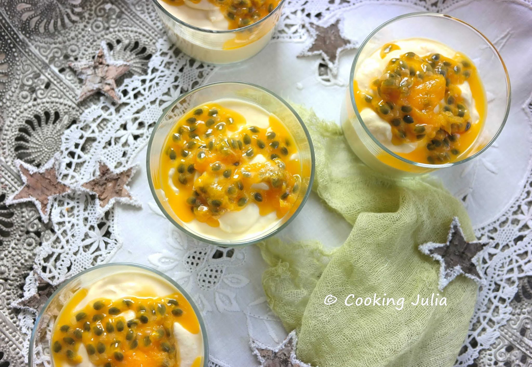 COOKING JULIA : MOUSSES AUX FRUITS DE LA PASSION
