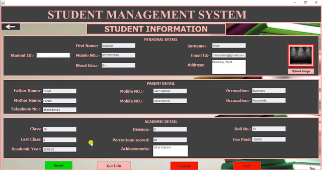 Student Management System Project using Java and MySQL