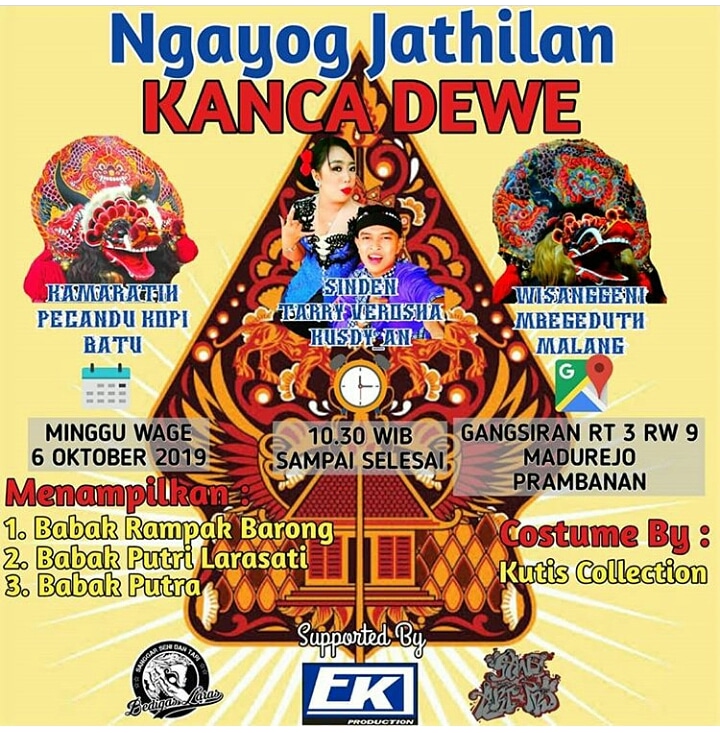 Pementasan Kesenian Jathilan Kanca Dewe - 6 Oktober 2019 - Jadwal ...