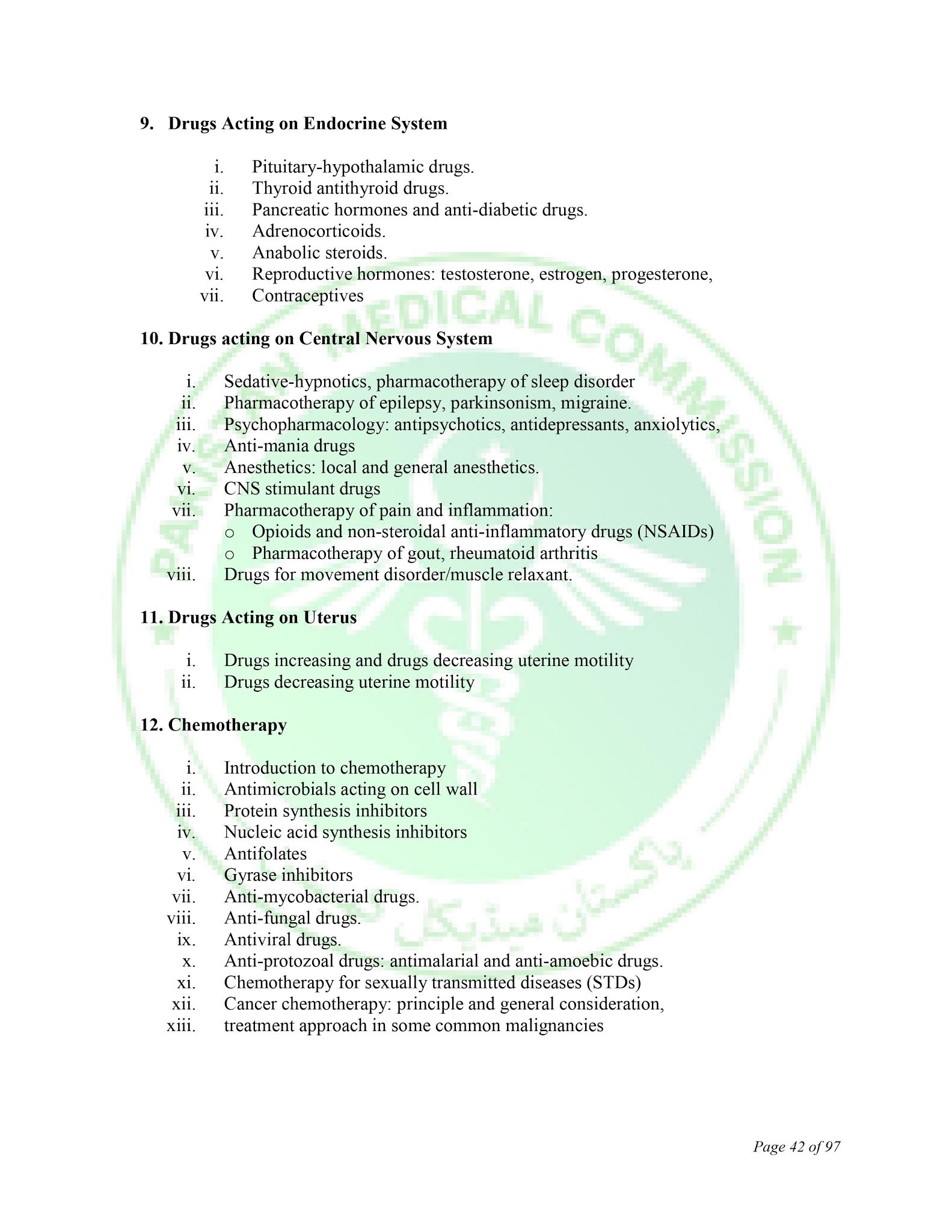 NLE Exam Pakistan Syllabus 2021