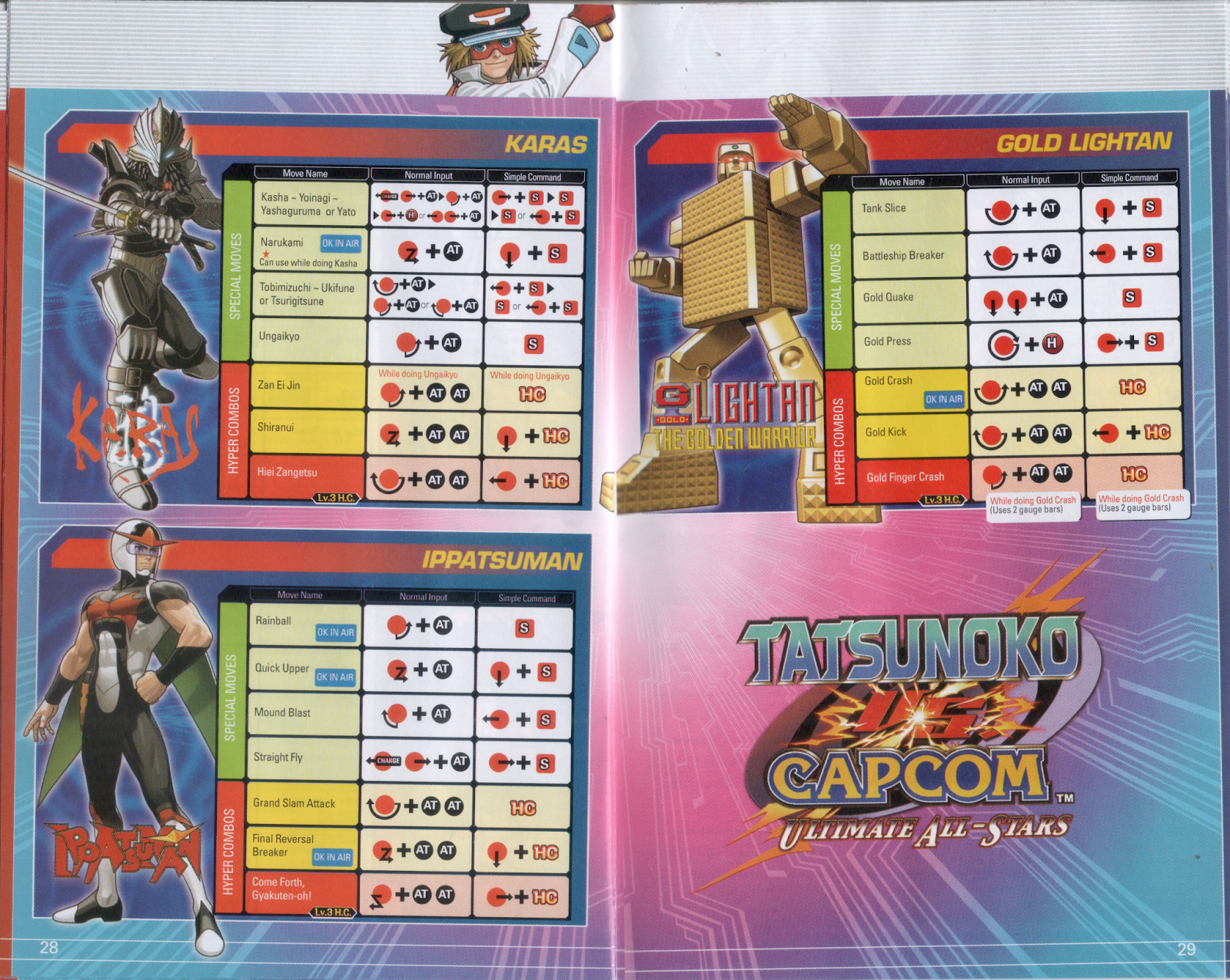 Tatsunoko vs. Capcom: Ultimate All-Stars (Wii, US) Manual Scans