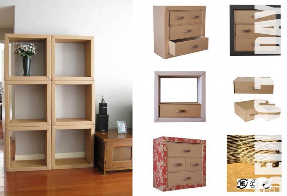 LOOKINGblog: paperboard furniture, Arredi in cartone by But Yin