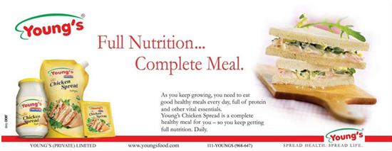 Advertising in Pakistan: Young’s Chicken Spread | Full Nutrition ...