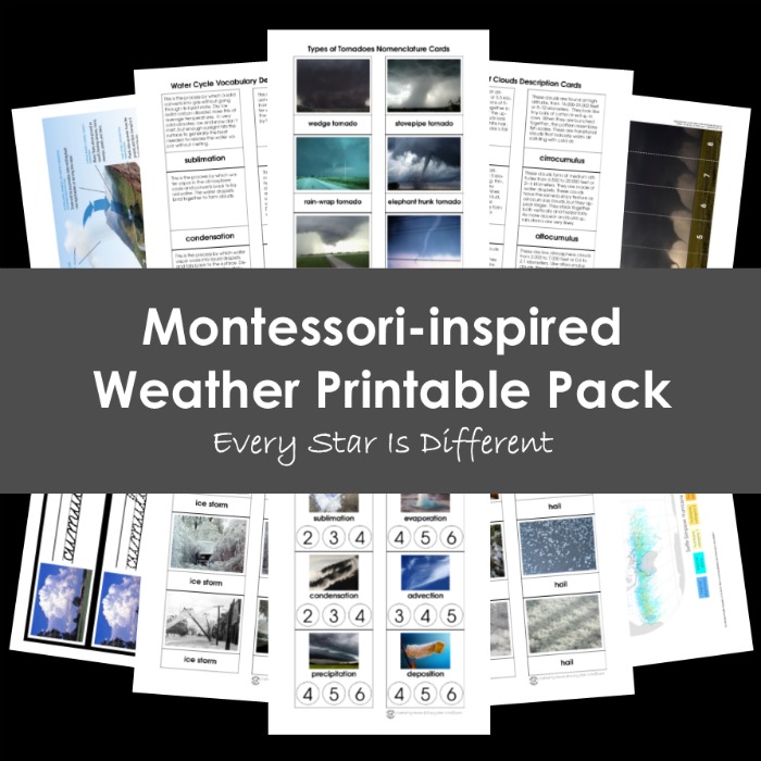 Every Star Is Different: Montessori-inspired Weather Printable Pack
