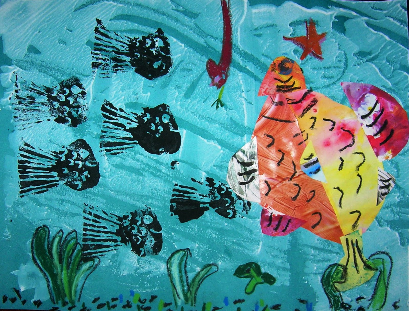 North Art Alert: First Grade Eric Carle Fish