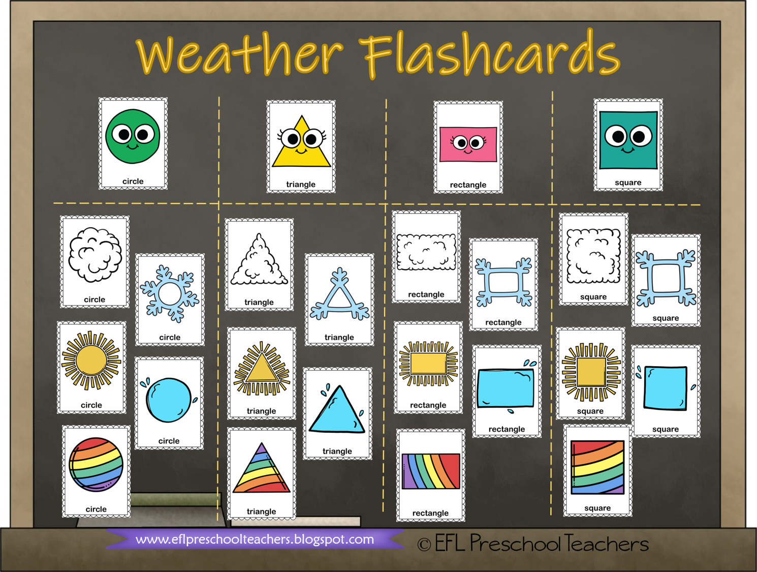 ESL/EFL Preschool Teachers: Weather Unit Flashcards for Teaching ...
