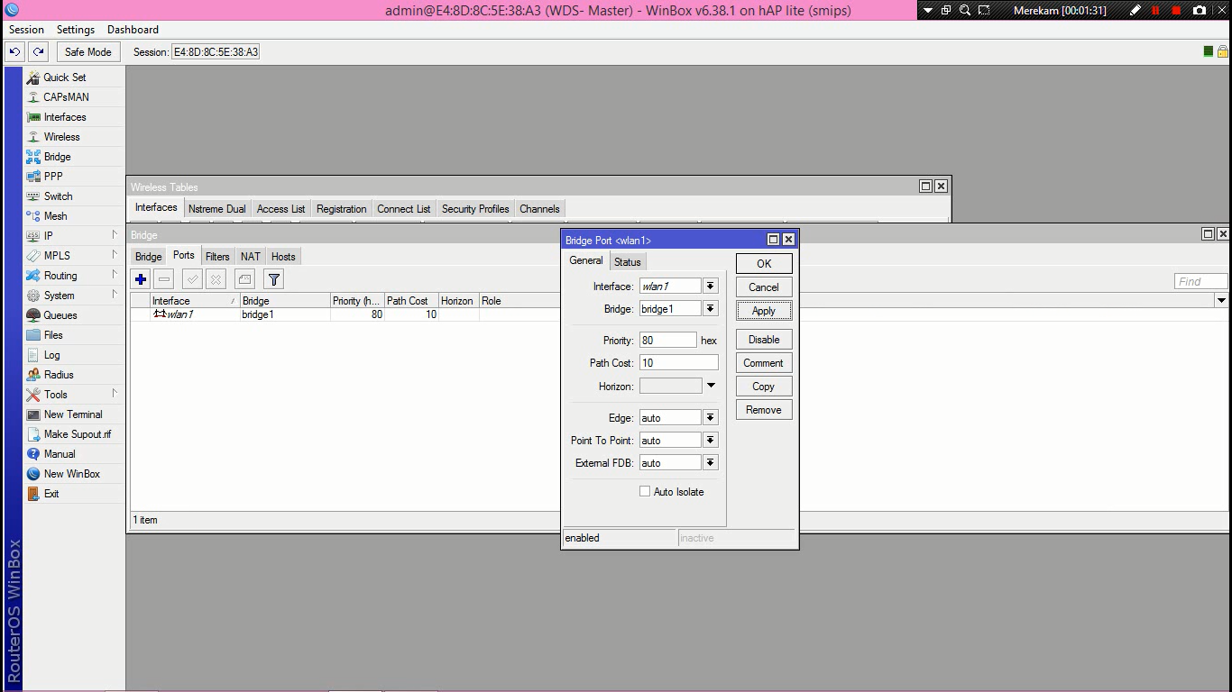 Konfigurasi WDS Mikrotik Mode Static