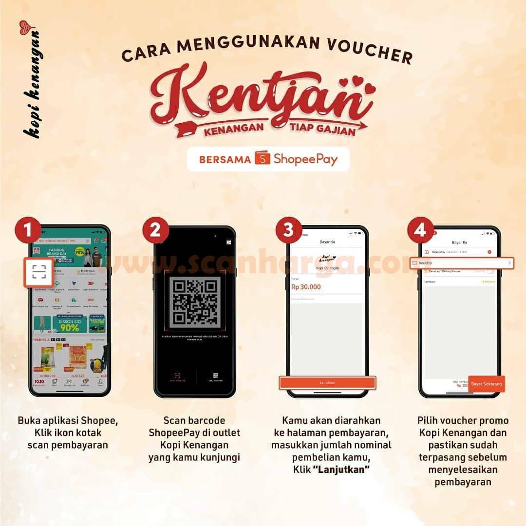 KOPI KENANGAN Promo CASHBACK 50% dengan Shopeepay* [Kentjan Tiap Gajian] - scanharga