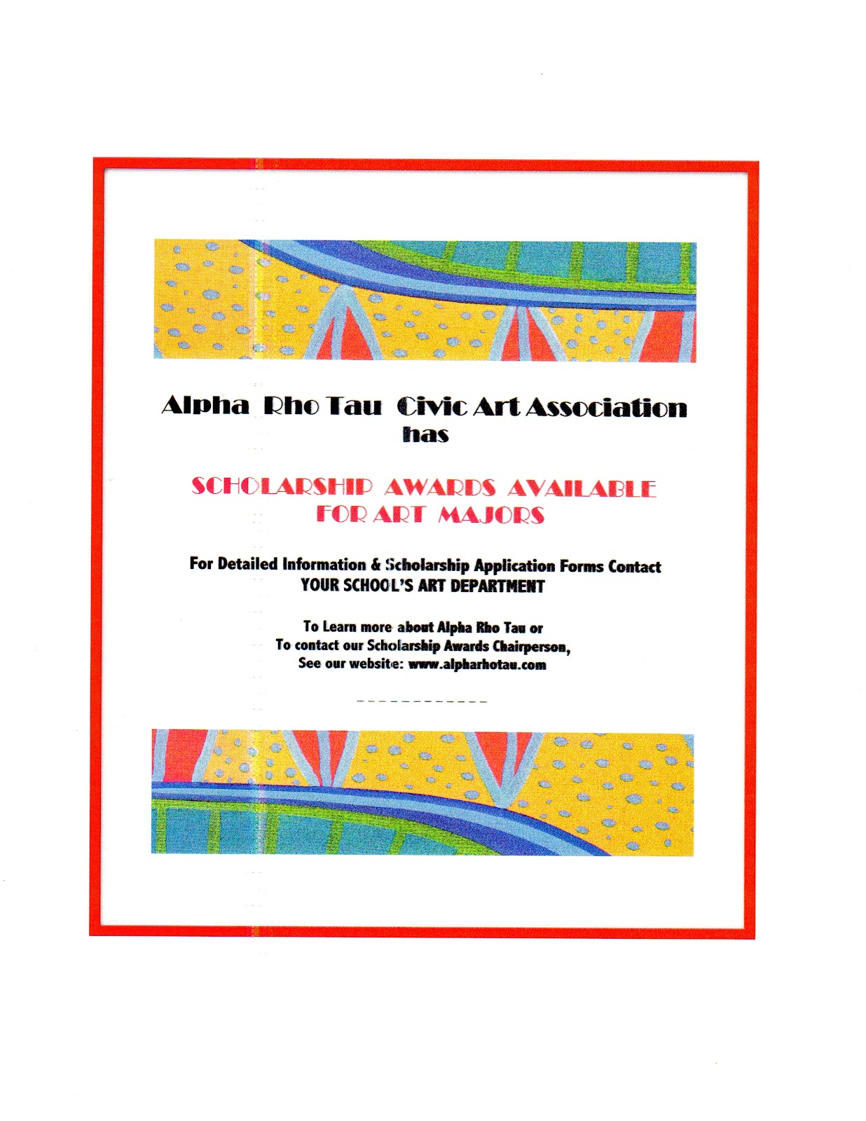 Alpha Rho Tau Civic Art Club: Alpha Rho Tau Art Scholarship