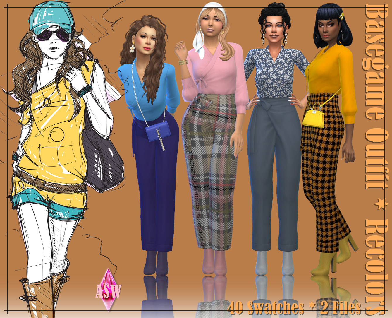 Annett's Sims 4 Welt: Basegame Outfit 1 * Recolors