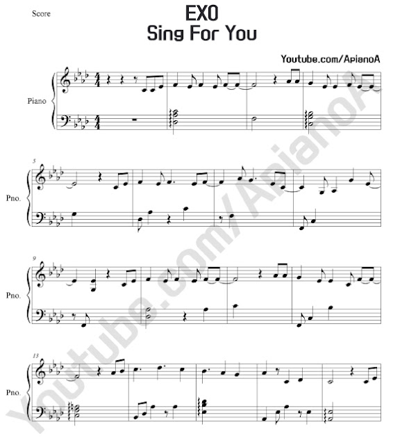 ApianoA Kpop Piano Cover: EXO - Sing For You piano sheets