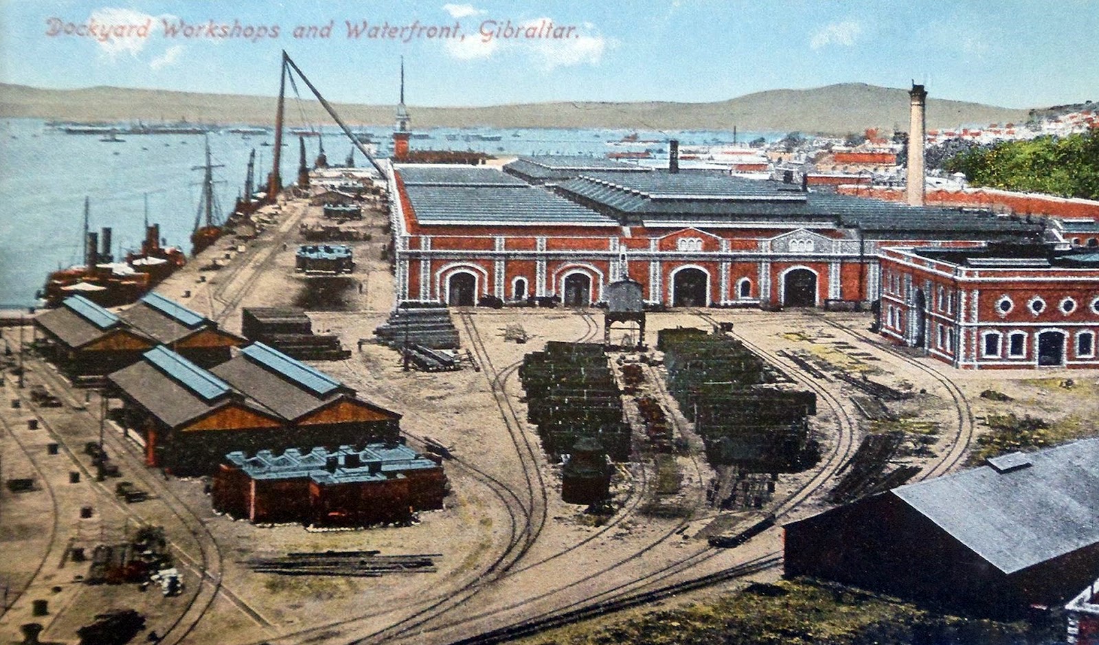 transpress nz: dockyard workshops, Gibraltar, circa 1910