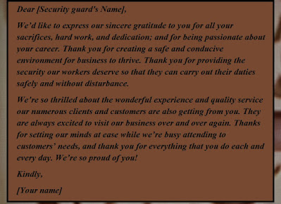 Messages And Sayings: Thank You Messages for Security Guards