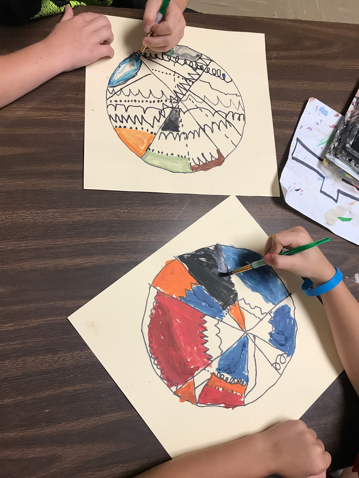 Elements of the Art Room: 2nd grade Line Paintings Inspired by The Dot