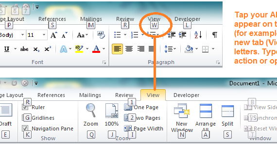 Technology Tamers: Word Ribbon Keyboard Shortcuts