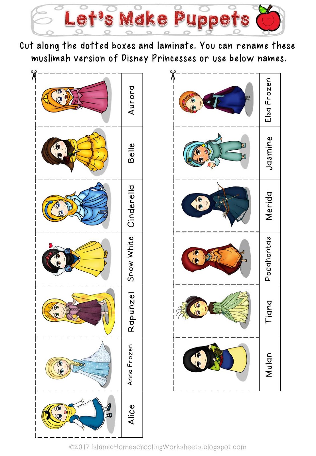 FREE Disney Princess Preschool Pack - Islamic Version ~ Islamic ...