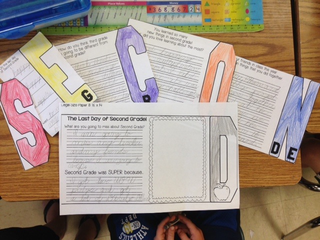 Simply Skilled in Second: Writing Keepsake - First Day & Last Day of School