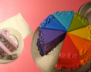 Tasty Paintings: Color Wheel Cake ALMOST done