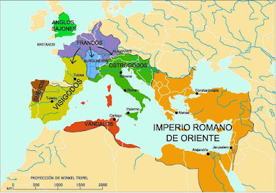 profesor maxi rey: mapa de las invasiones germánicas