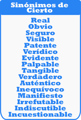 Sinónimos de CIERTO