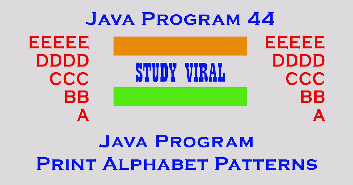 Java Program 44 - Java Program to Print Alphabet Patterns - Study Viral ...