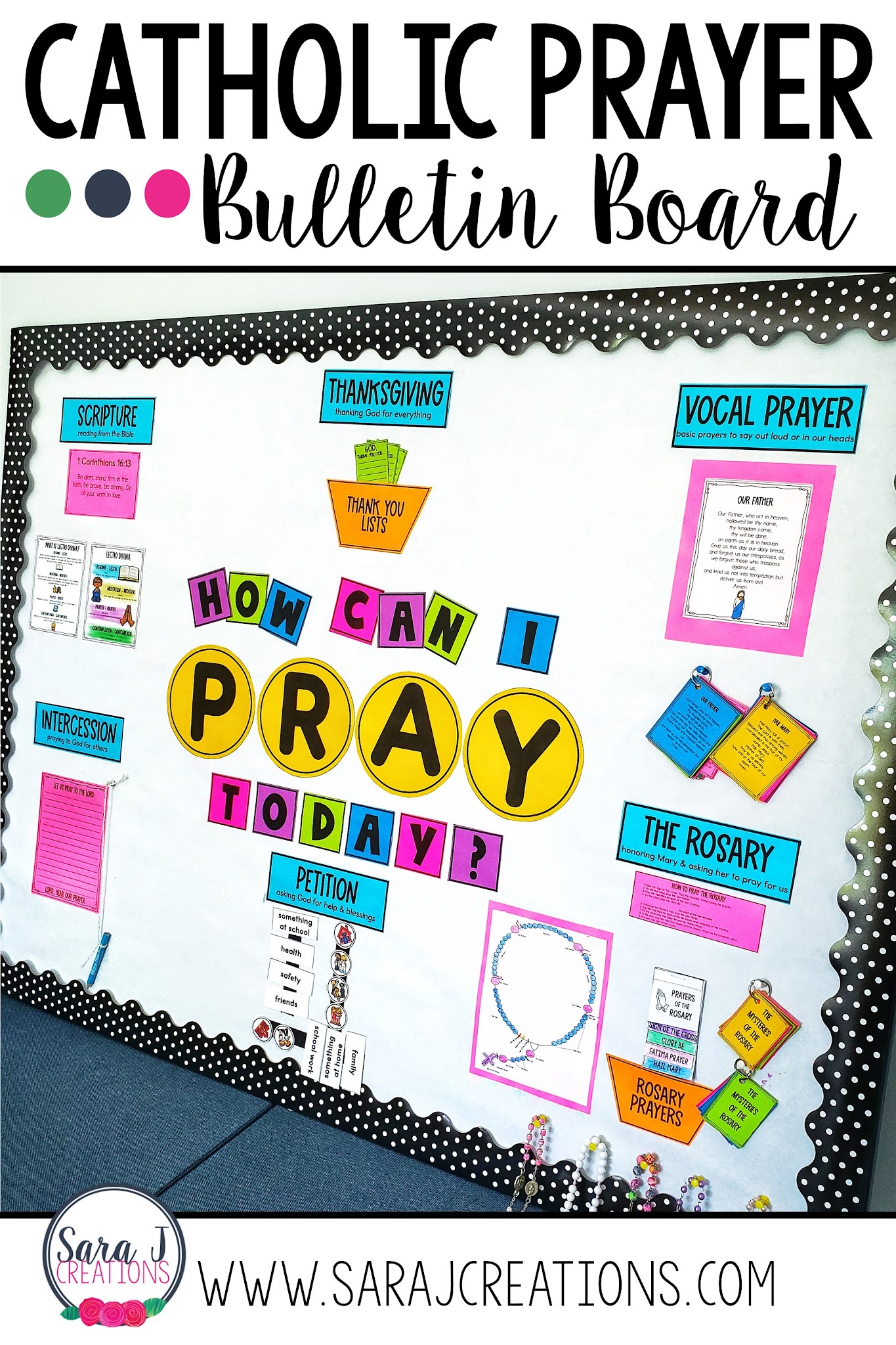 Catholic Bulletin Board All About Teaching Prayer | Sara J Creations
