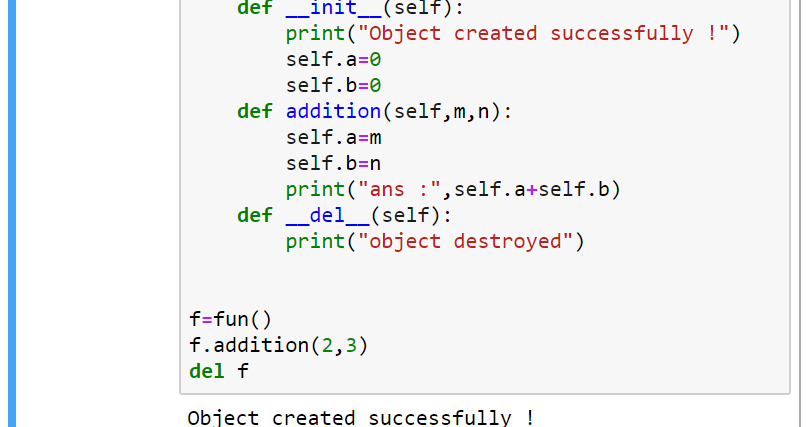 Destructors for classes