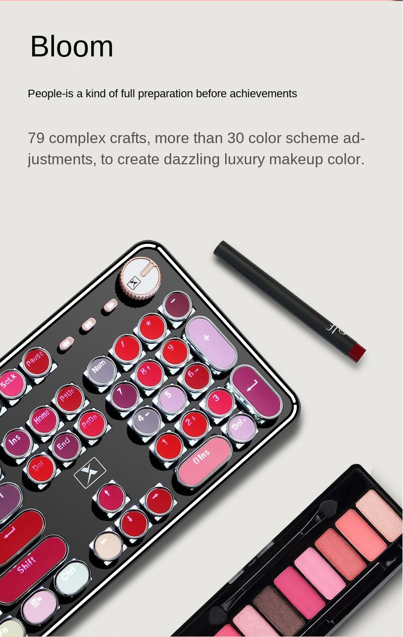 Mechanical Keyboard Lipstick Pink Color K520 with Backlight Blue Switch ...