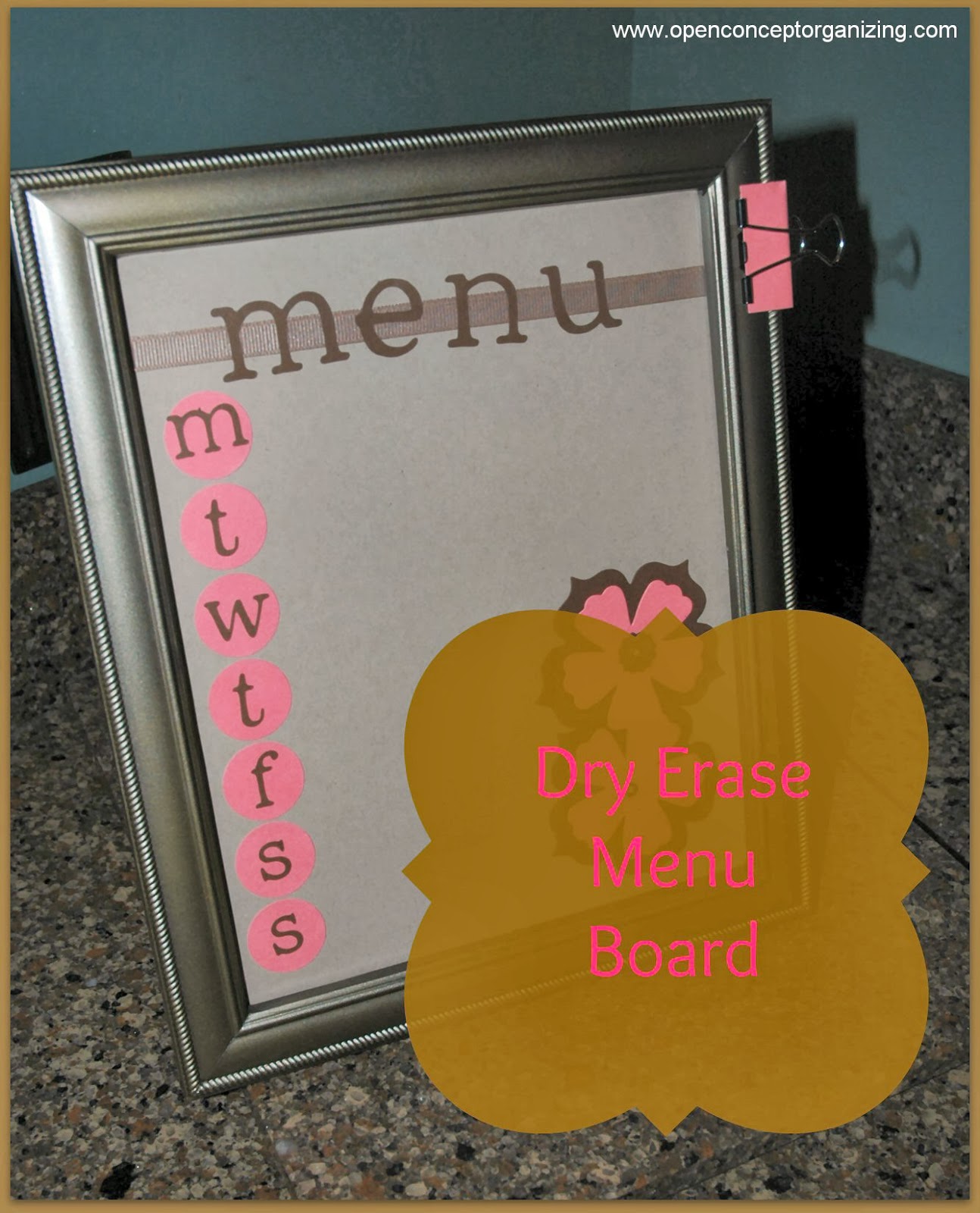 Open Concept Organizing: DIY Menu Board