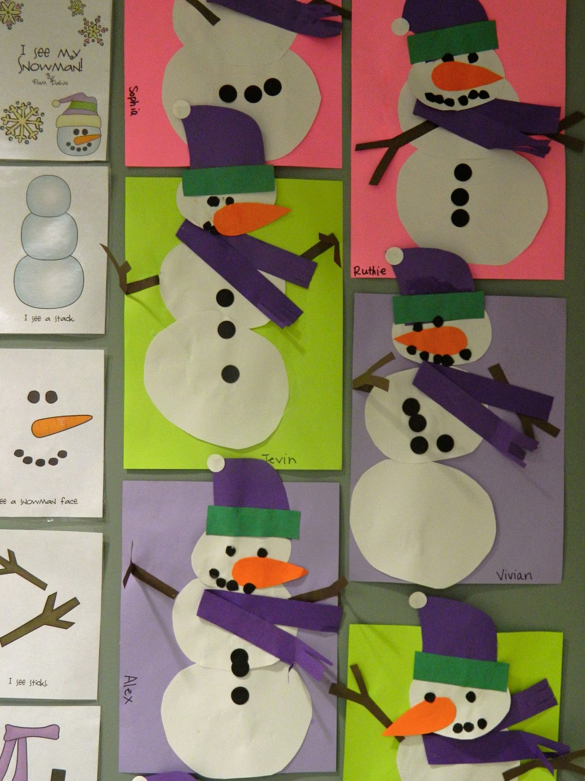 the vintage umbrella: Snowman art projects