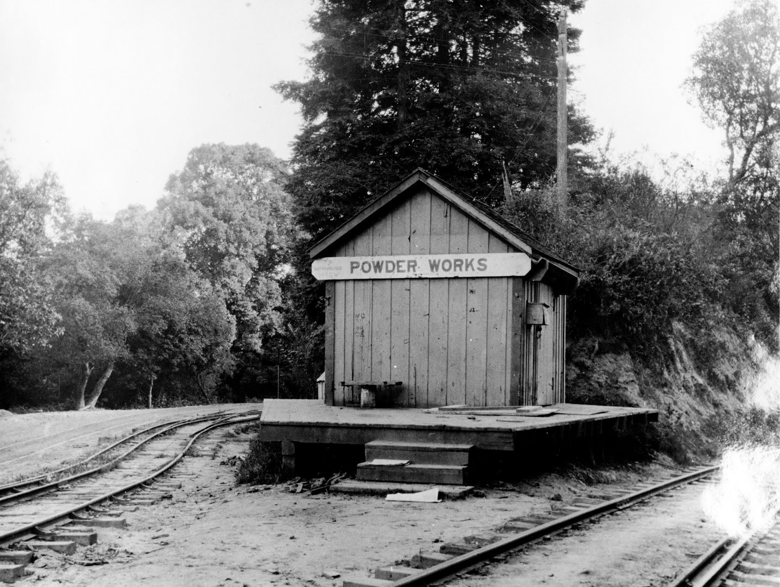 Santa Cruz Trains: Railroads of the Monterey Bay: Stations: Powder Works