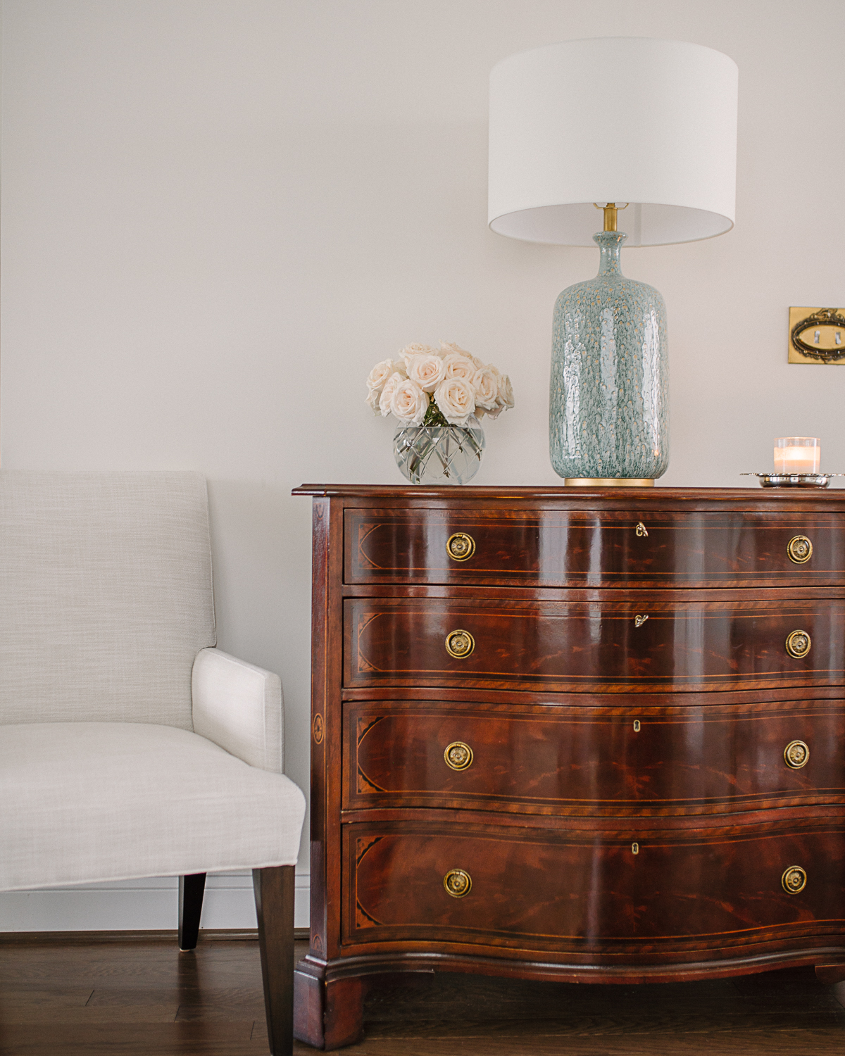 Summer Wind: Serena and Lily Ross Armchair and Hattie Table Lamp