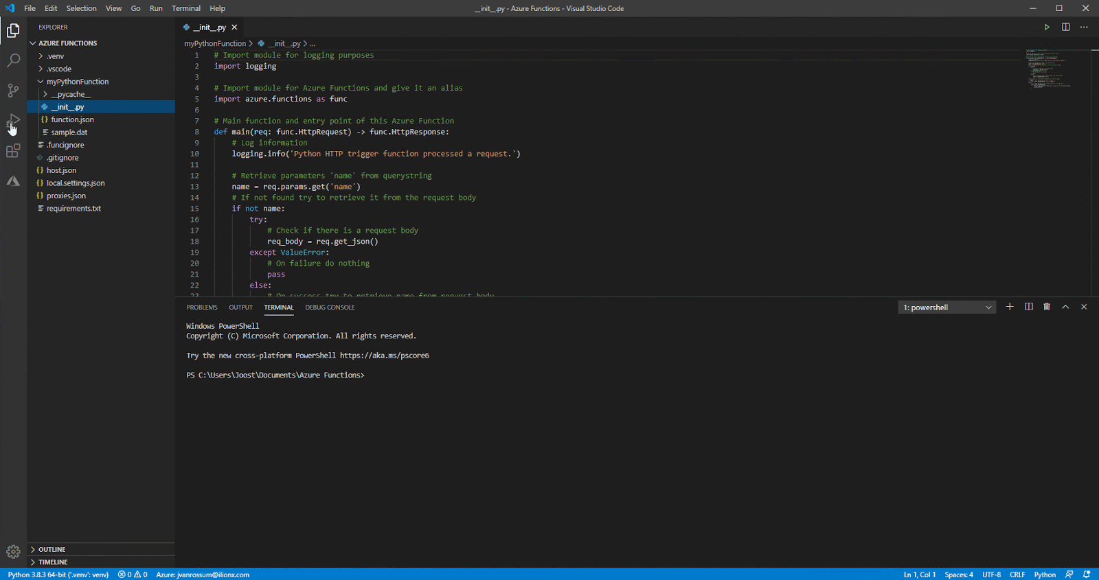 Step02 Create A Azure Function In Python On Visual 8458