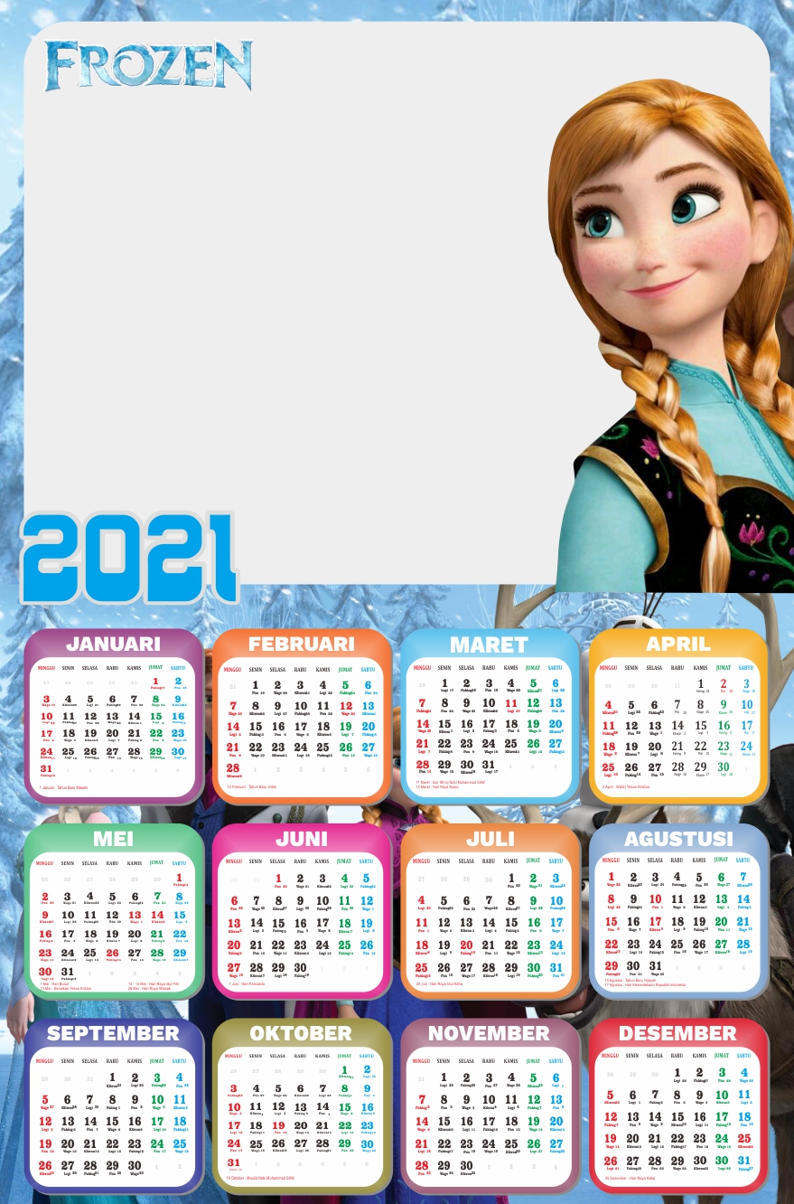 50 Template Kalender Dinding 2021 Part 2 (Free CDR) - TUTORiduan.com
