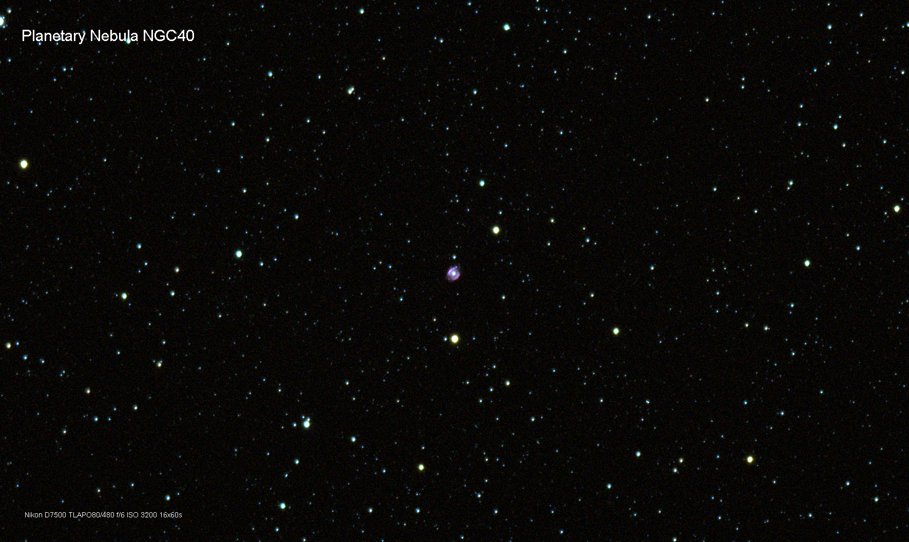 Pascal Hilkens Astro Page : Bow-Tie (Vlinderdas) Nebula NGC40