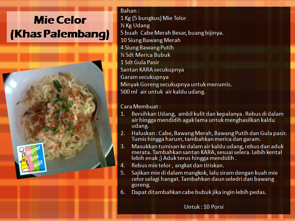 Cooking Time!: MIE CELOR (Khas Palembang)