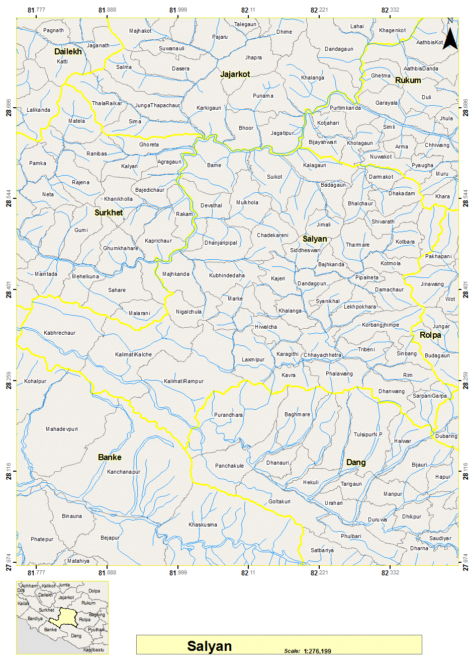 About Rapti: Map of Salyan