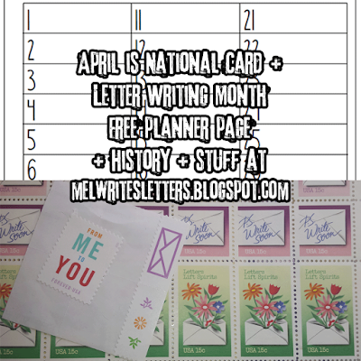 Mel Writes Letters: April is National Card and Letter Writing Month