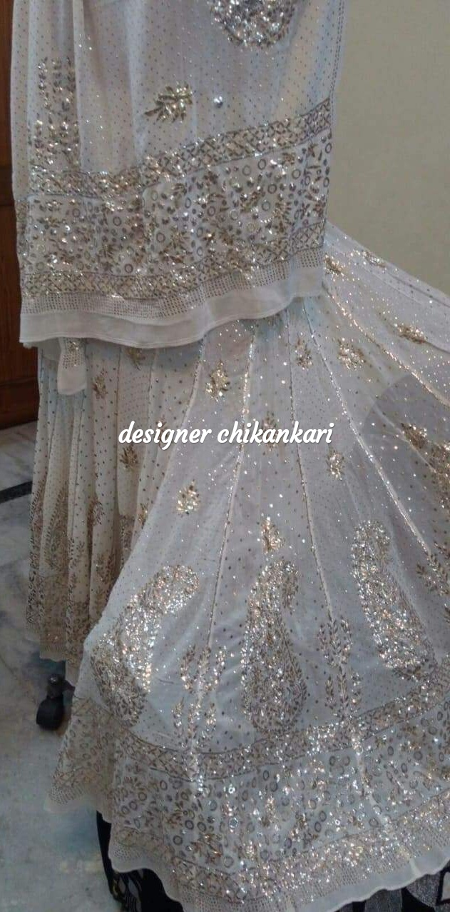 Lucknowi Chikankari Anarkali, Lucknowi Chikankari Saree, Lucknowi ...