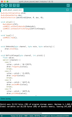 little-scale: Teensy Audio Library Drum Synth Editor Patch