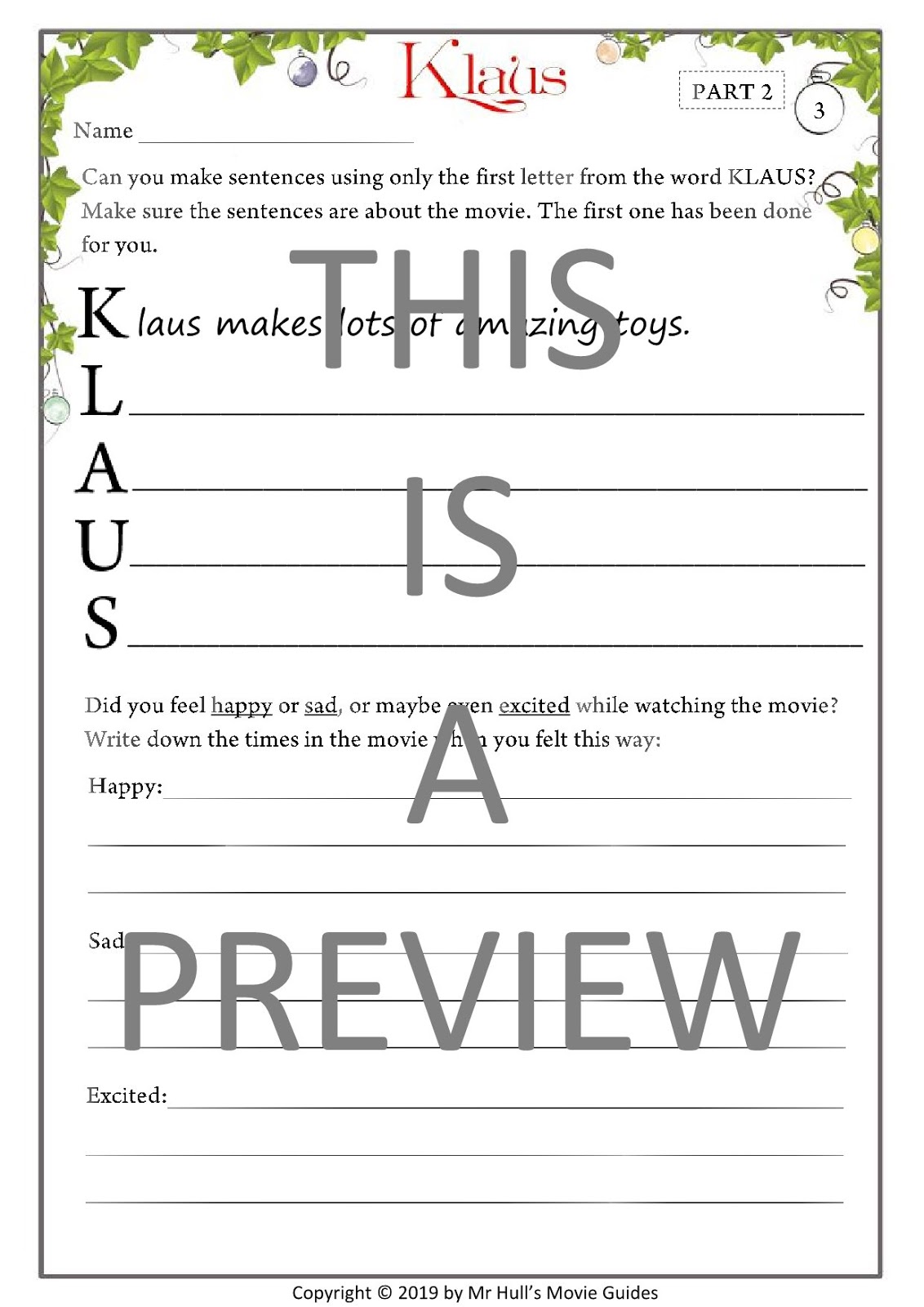 Klaus Movie Guide + Activities - Answer Key included ~ Movie Guides and ...