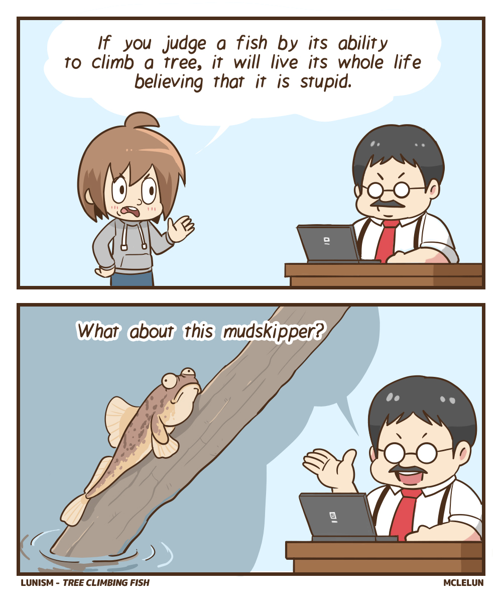 If you judge a fish by its ability to climb a tree