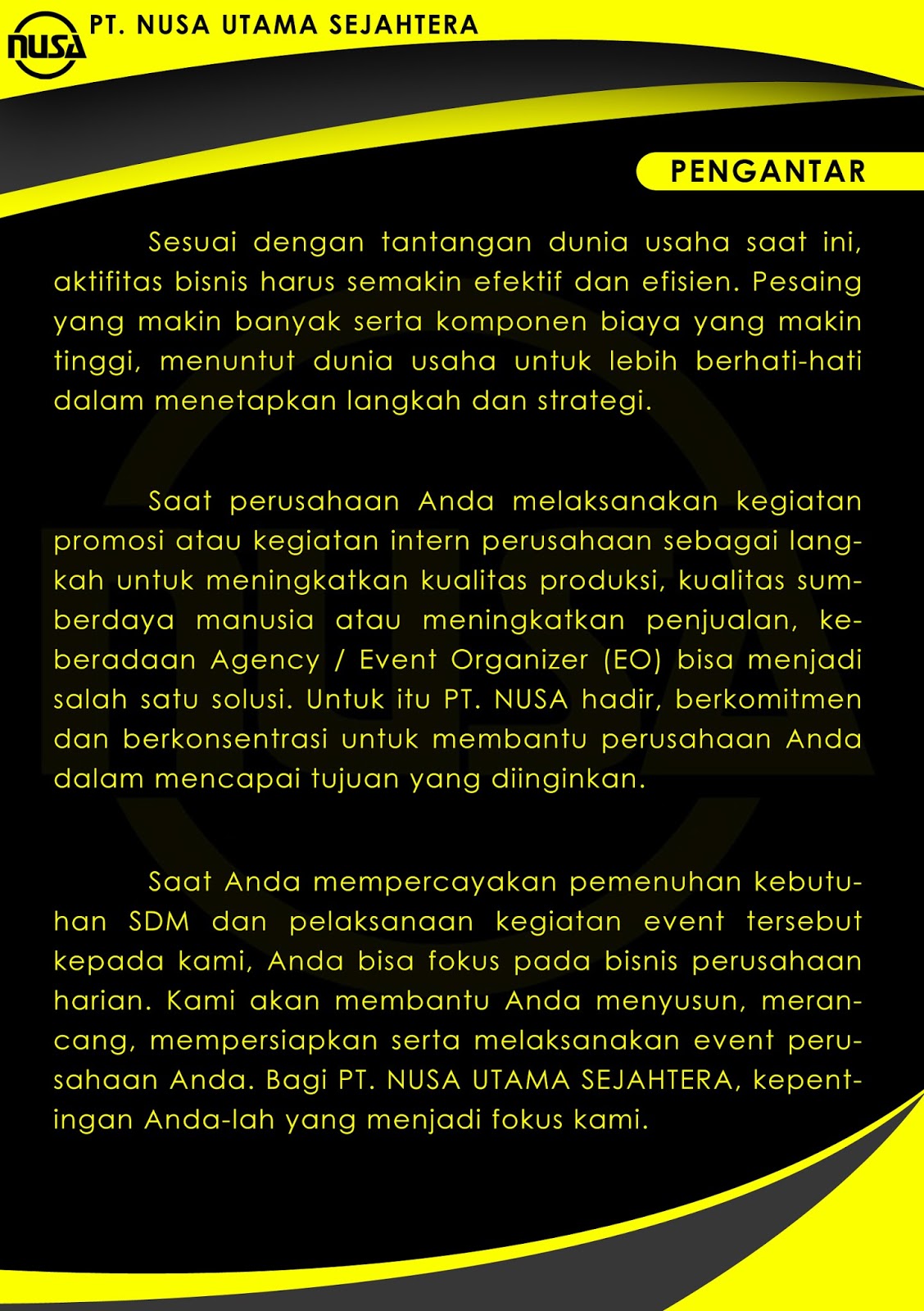 PT. Nusa Utama Sejahtera