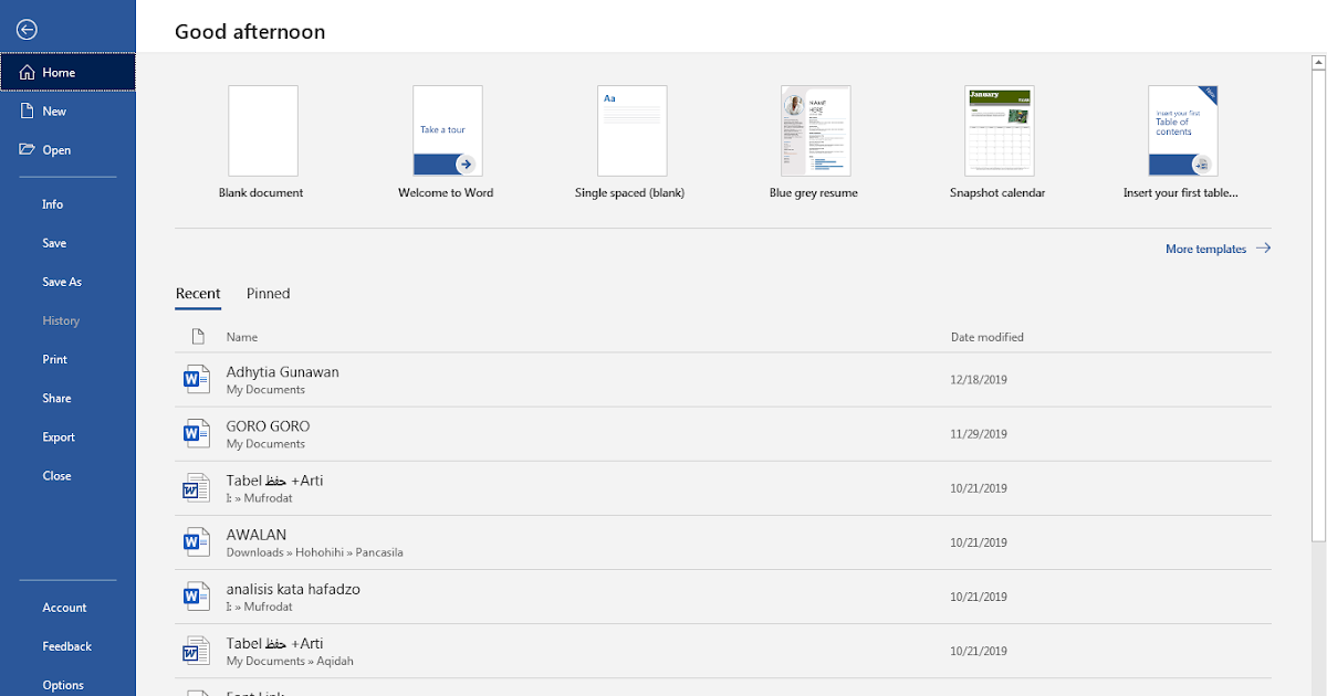 Fungsi Menu Bar pada Microsoft Word 2016