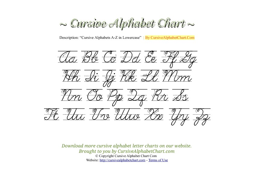 Cursive Letters Lowercase And Uppercase A Z - Birthday Letter