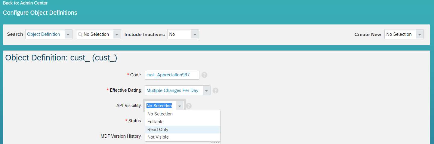 EMPLOYEE CENTRAL: Custom MDF Object Creation