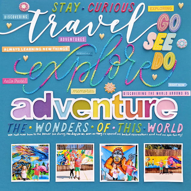 Travel Explore Adventure Layout by Paige Evans | Paige Taylor Evans