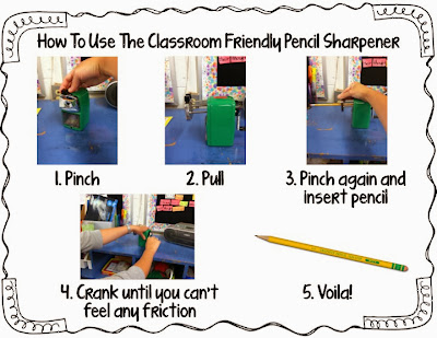 Classroom Freebies Too: Pencil Sharpener Directions Page