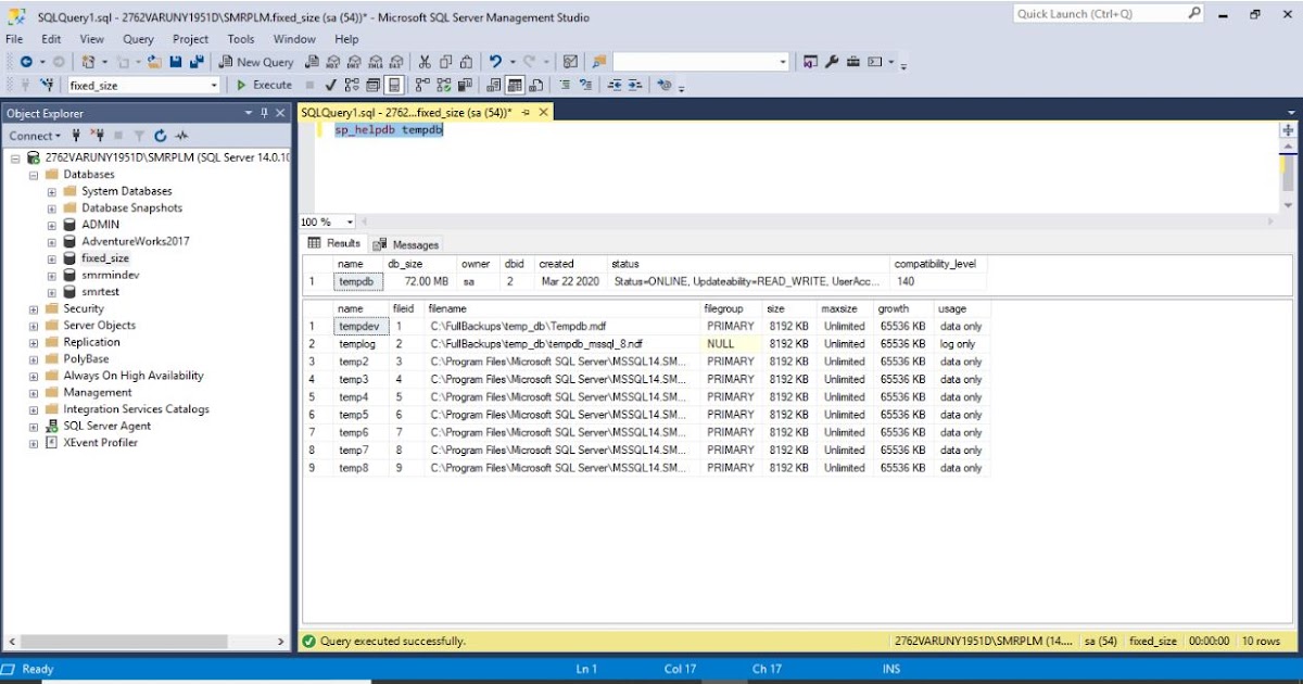 Oracle Database Commands and Practical Examples: MSSQL - Change tempdb ...